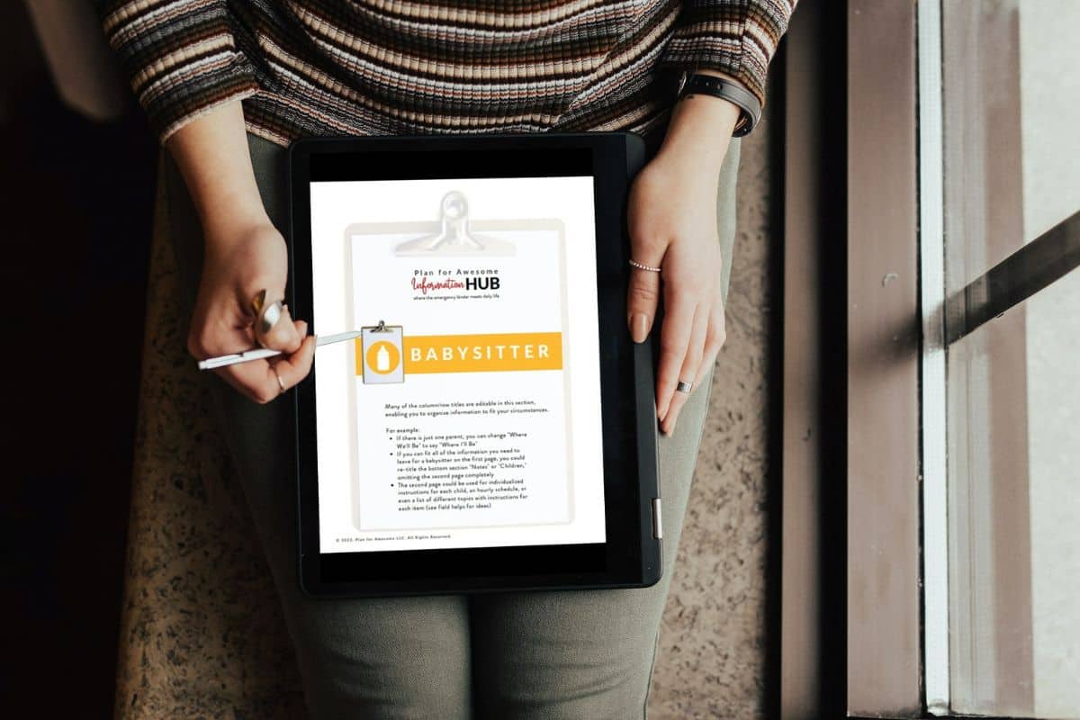 Your Important Information in the Ultimate Babysitter Checklist – Plan ...