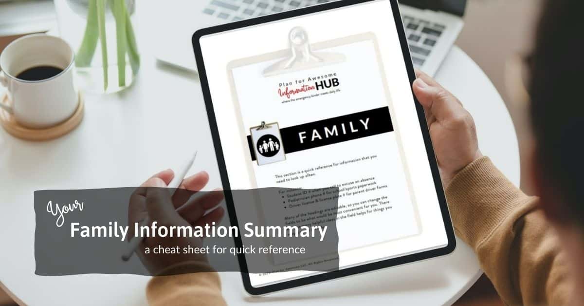 Why you need this family documents cheat sheet - Plan for Awesome