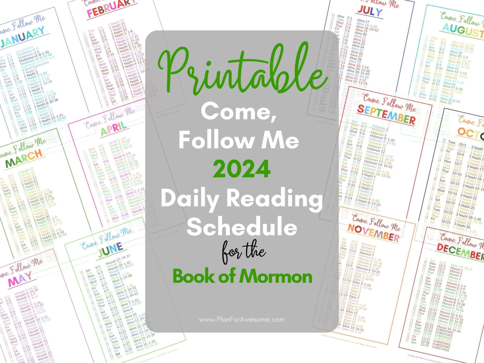 Come, Follow Me Daily Reading Schedule – Plan for Awesome