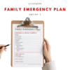 Family Emergency Plan Printable with Instructions – Plan for Awesome